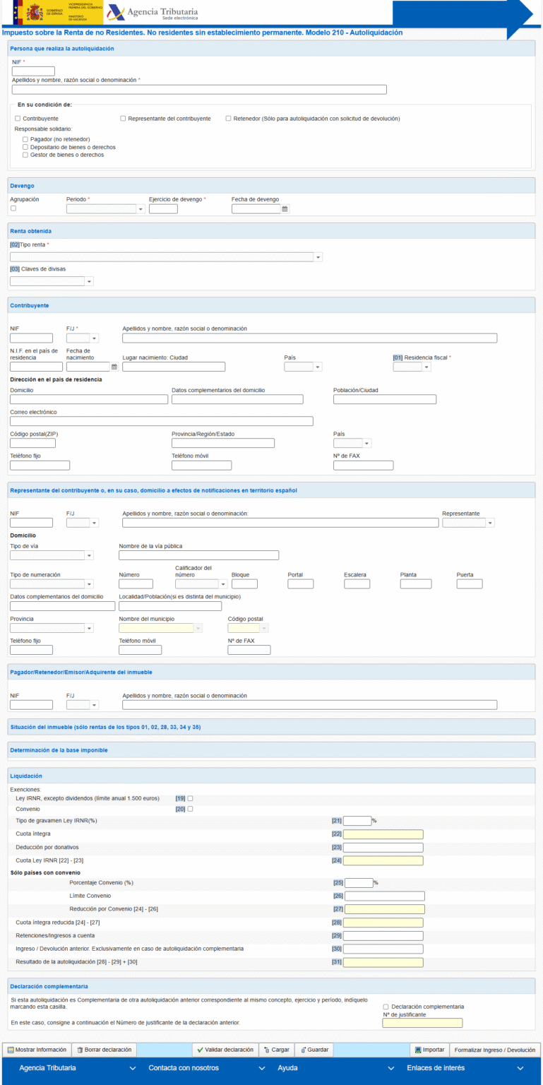 Modelo 210 Non-Residents - Spain Expat Tax